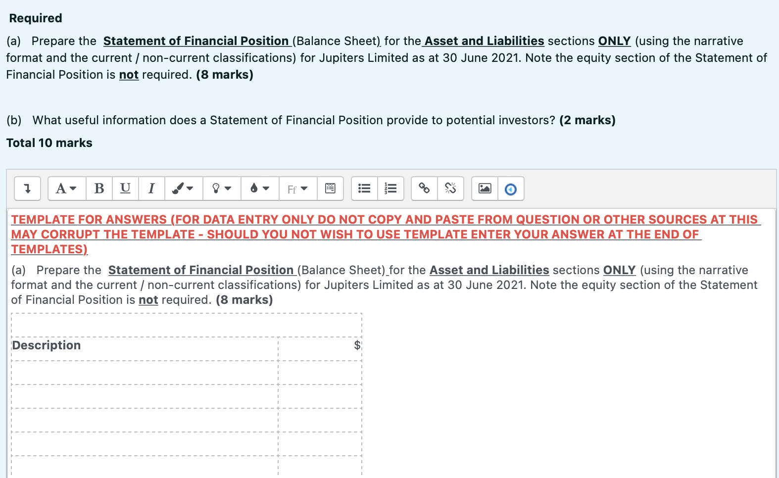 Solved Question 3 (10 marks) The following represents the | Chegg.com