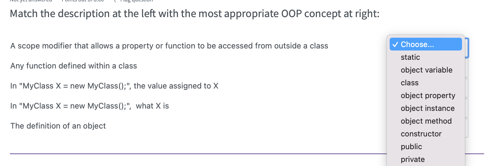 Solved Match the description at the left with the most | Chegg.com