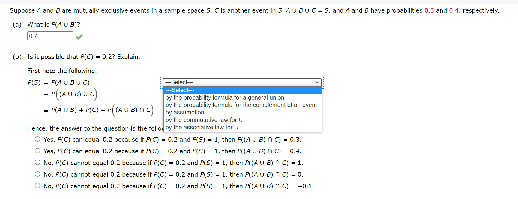 Solved Suppose A and B are mutually exclusive events in a | Chegg.com