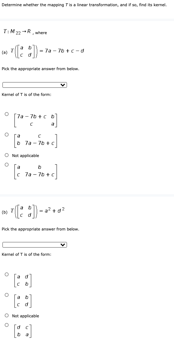 Solved Determine whether the mapping T is a linear | Chegg.com