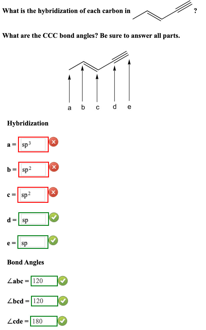 Solved What is the hybridization of each carbon is What are | Chegg.com