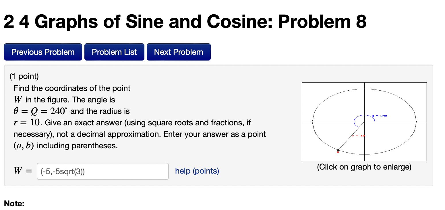 Solved 24 Graphs of Sine and Cosine: Problem 8 (1 point) | Chegg.com