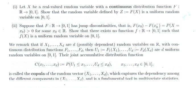 Solved (i) Let X be a real-valued random variable with a | Chegg.com