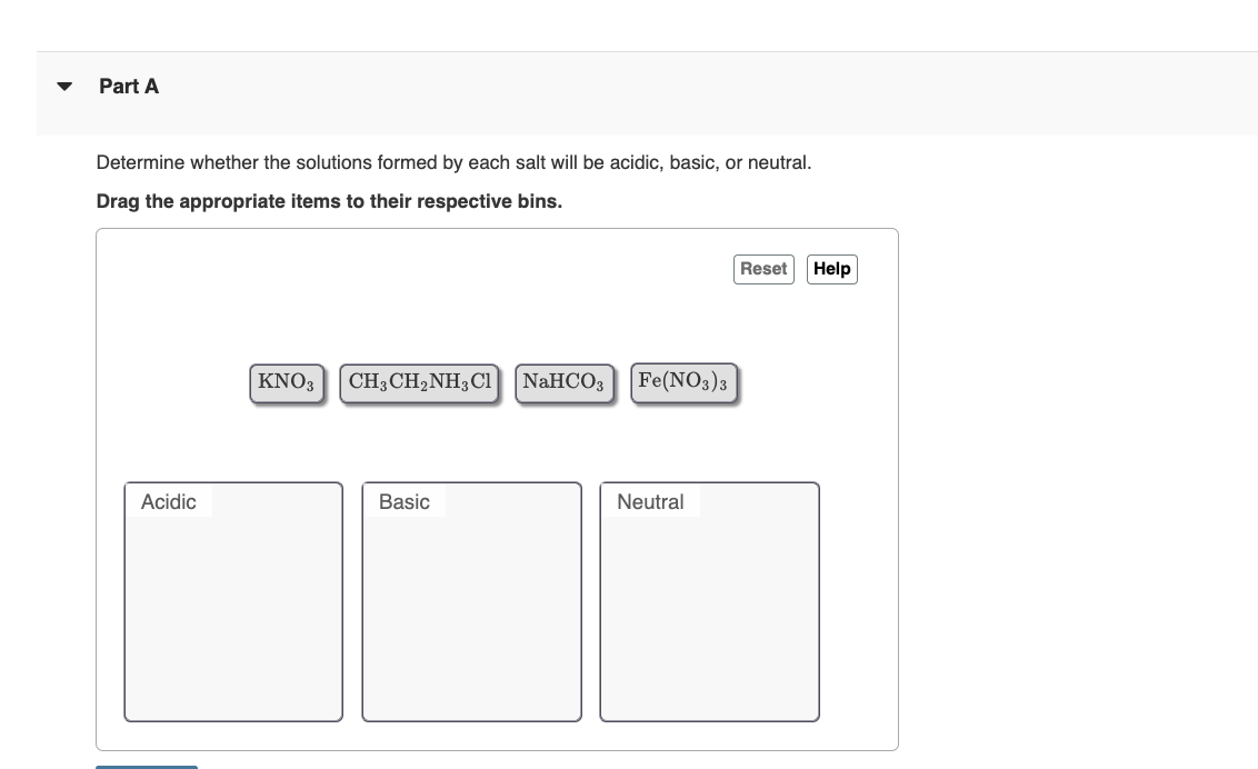 Solved Arrange The Solutions In Order Of Increasing Acidity