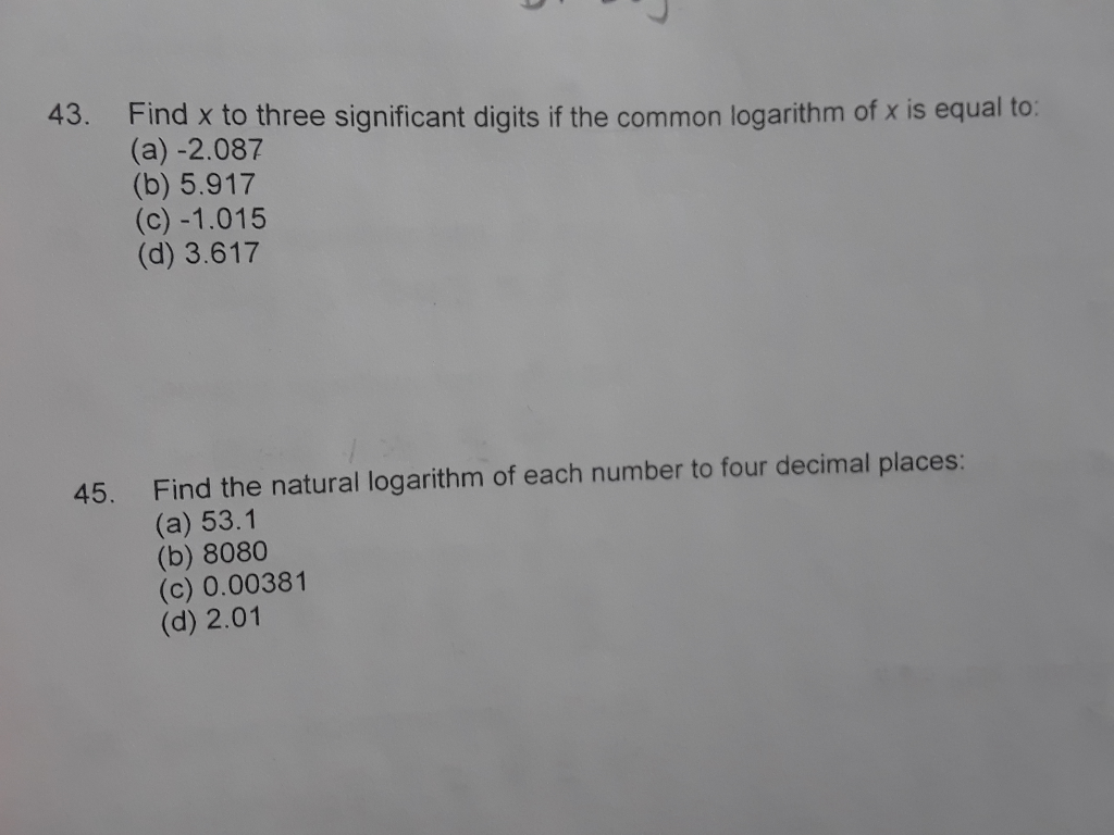 Solved Find x to three significant digits if the common | Chegg.com