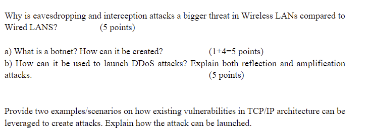 Solved Why is eavesdropping and interception attacks a | Chegg.com