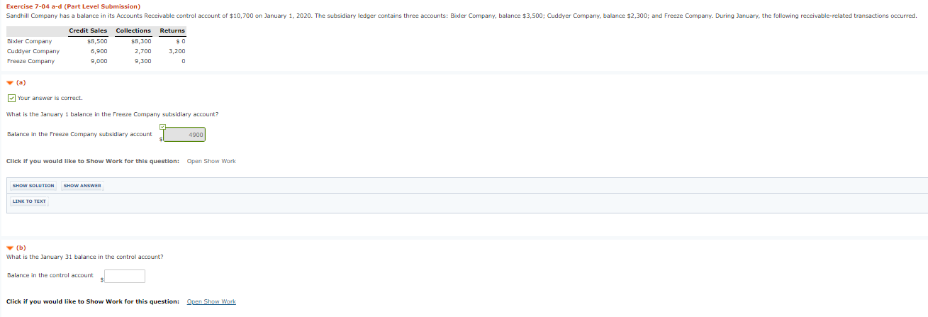 Solved Exercise 7-04 a-d (Part Level Submission) Sandhill | Chegg.com
