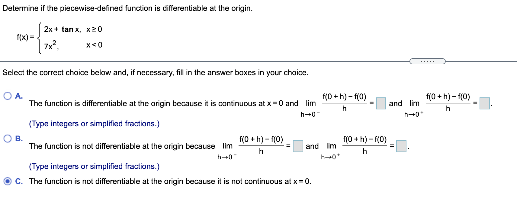 Solved Determine if the piecewise-defined function is | Chegg.com