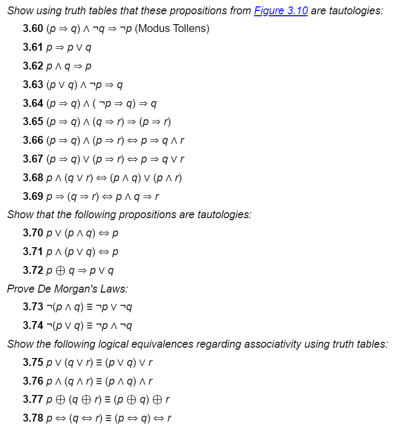 Solved Show using truth tables that these propositions from | Chegg.com
