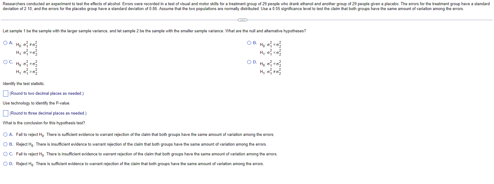 Solved Let sample 1 be the sample with the larger sample | Chegg.com