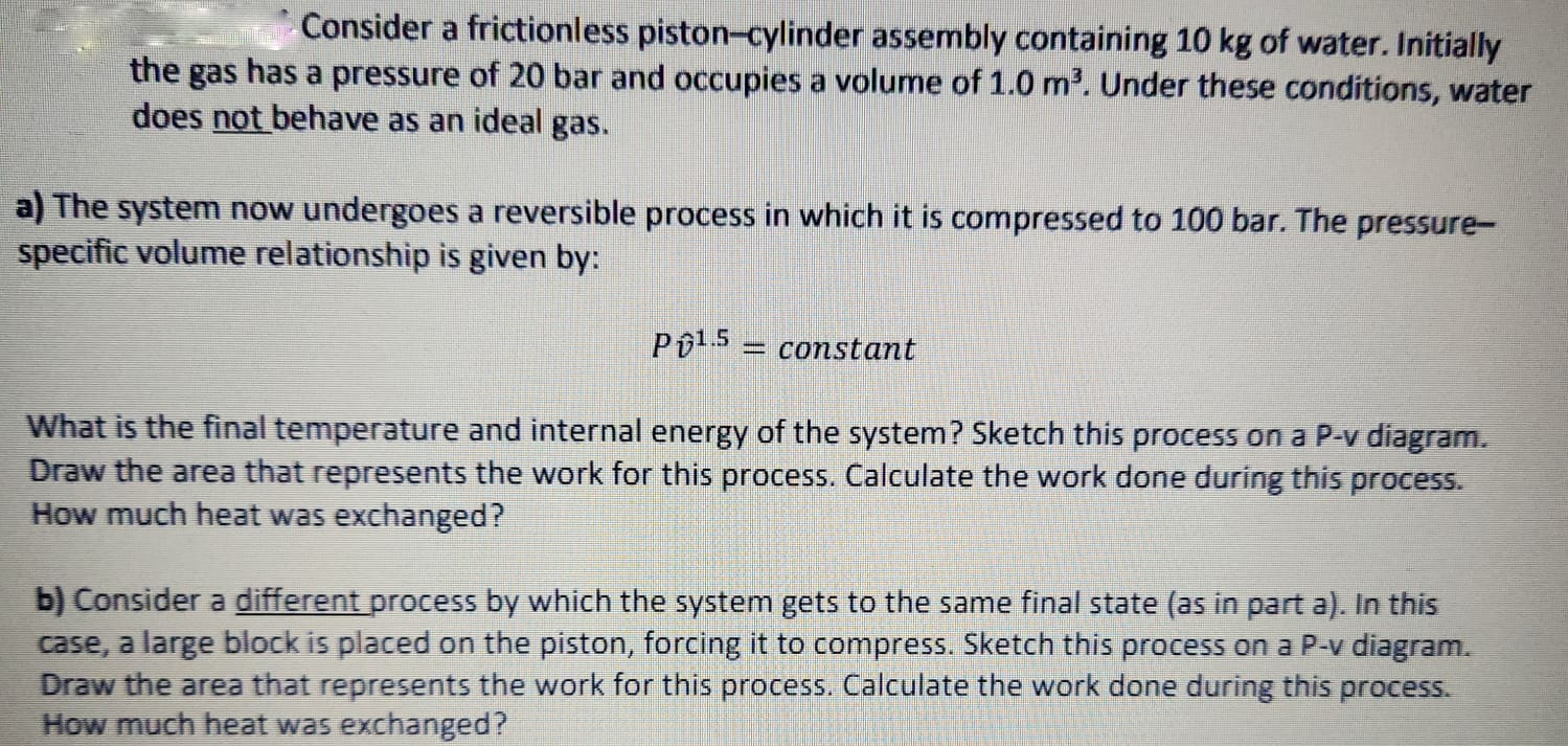 Solved TConsider a frictionless piston-cylinder assembly | Chegg.com