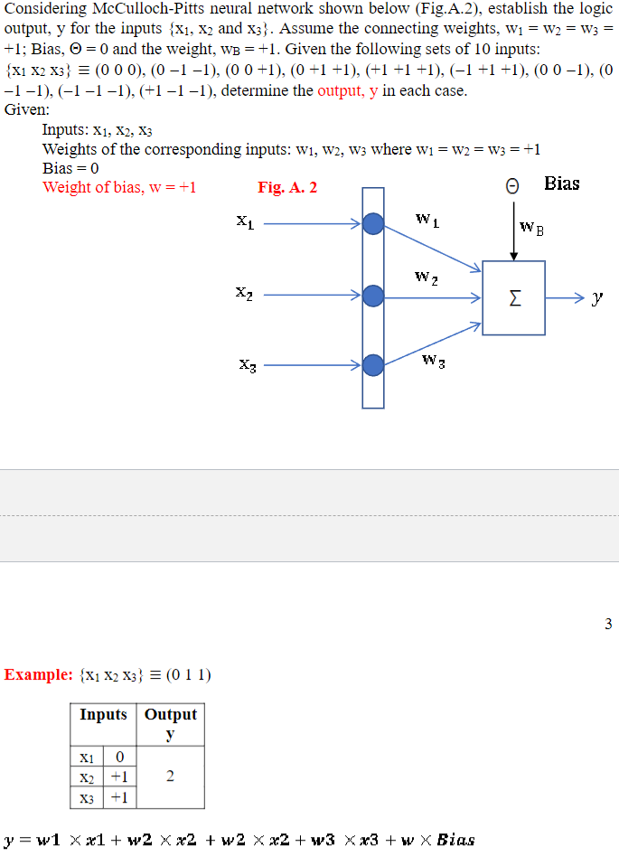 Solved Need assistance with McCulloch-Pitts neural network | Chegg.com