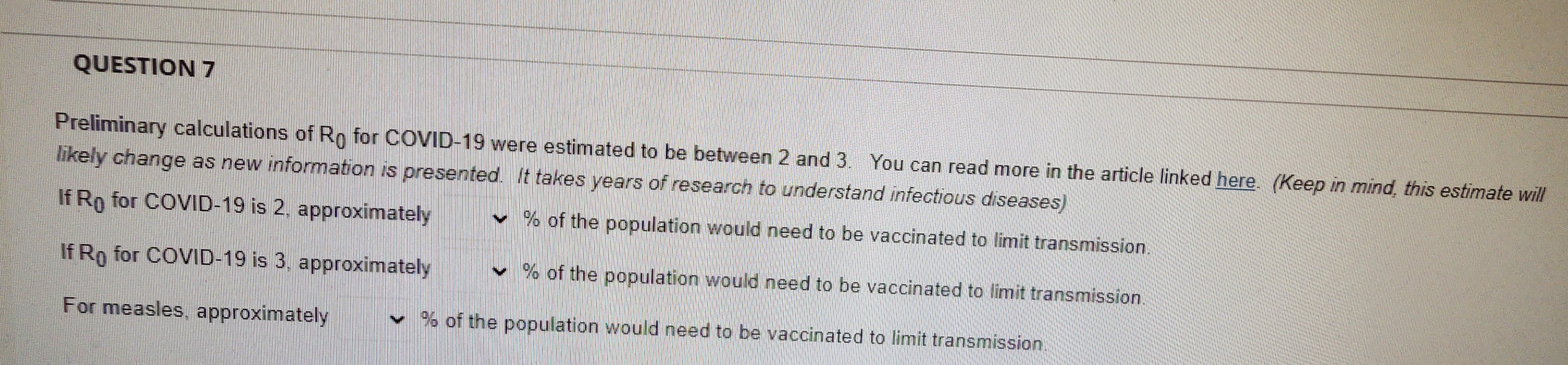 Solved Preliminary calculations of R0 for COVID-19 were | Chegg.com
