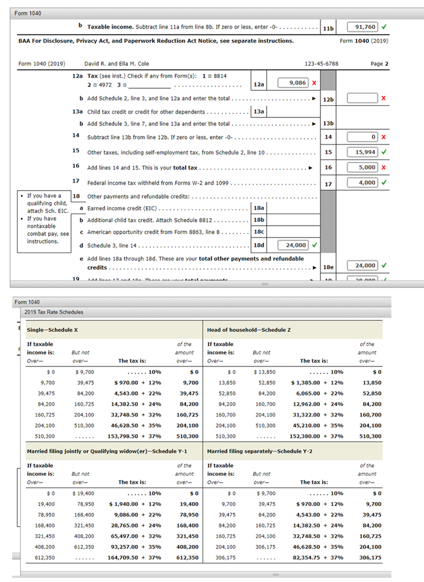 Solved Form 1040 b Taxable income. Subtract line 11a from | Chegg.com