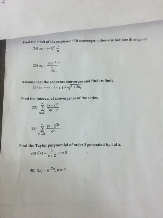Solved Find the limit of the sequence if It converges; | Chegg.com