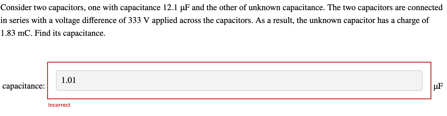 Solved Consider two capacitors, one with capacitance 12.1μF | Chegg.com