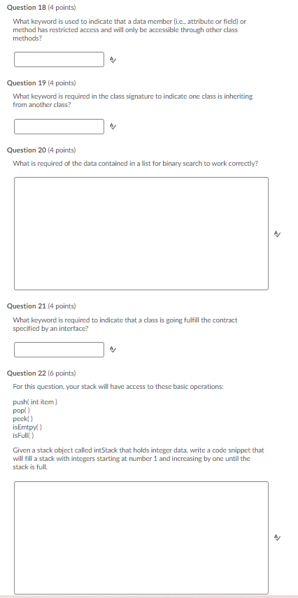 Solved Question 1 (3 points) All typical stack operations | Chegg.com