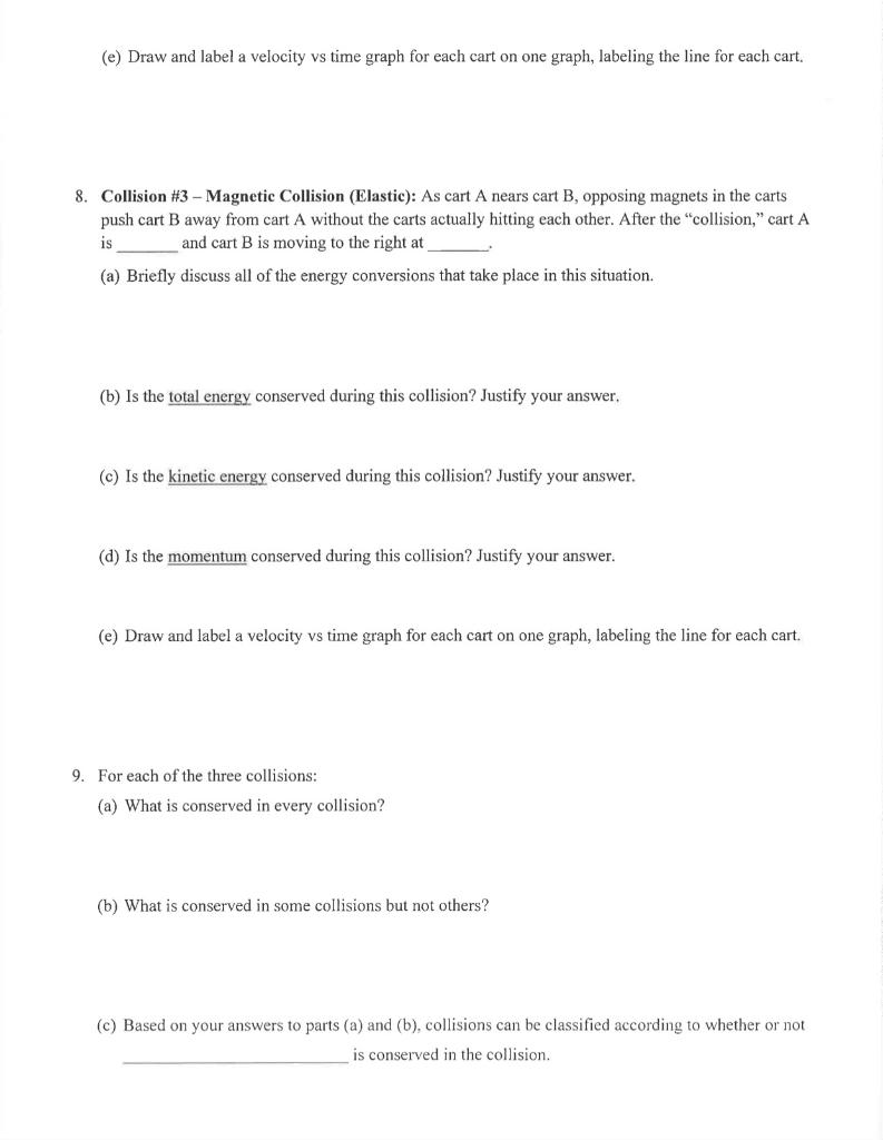 Solved For all of the following questions, carts A and B | Chegg.com