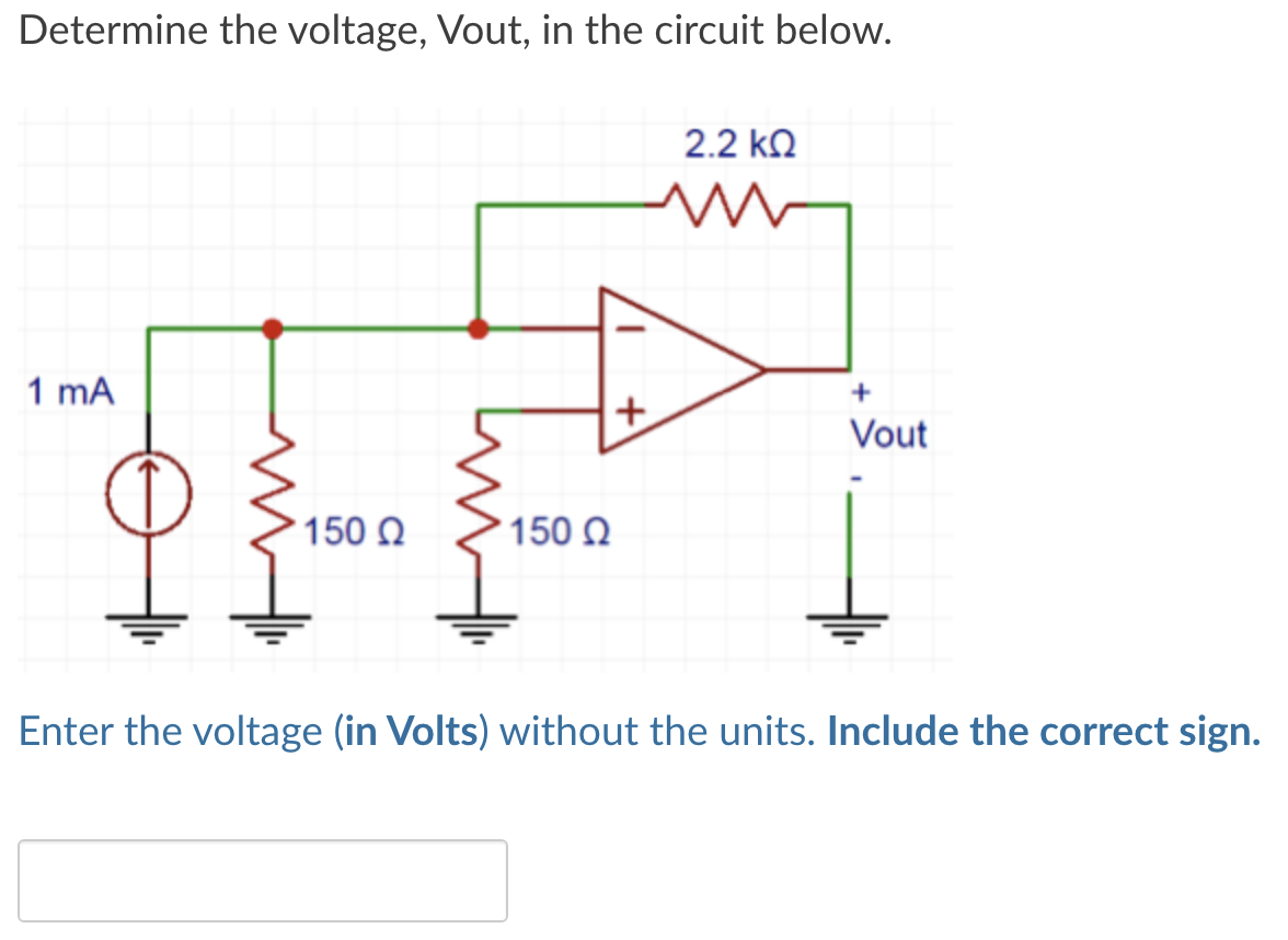 Solved Determine the voltage, Vout, in the circuit below. | Chegg.com