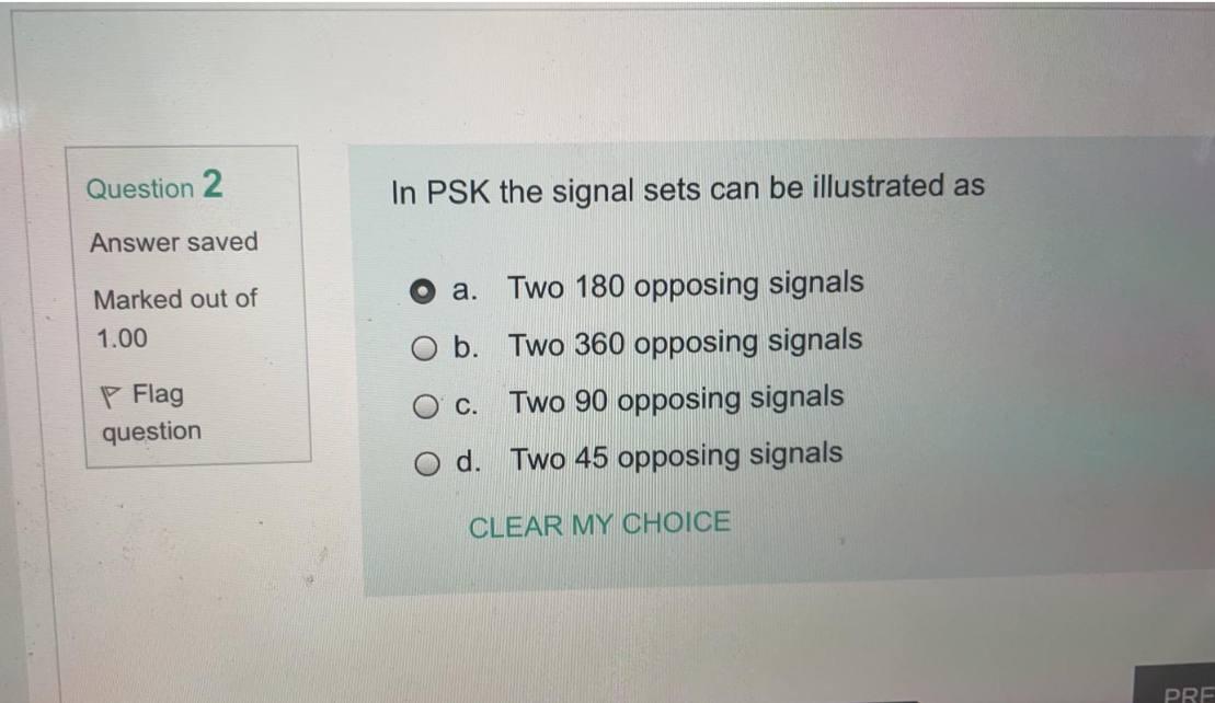 Solved Question 2 In PSK the signal sets can be illustrated | Chegg.com
