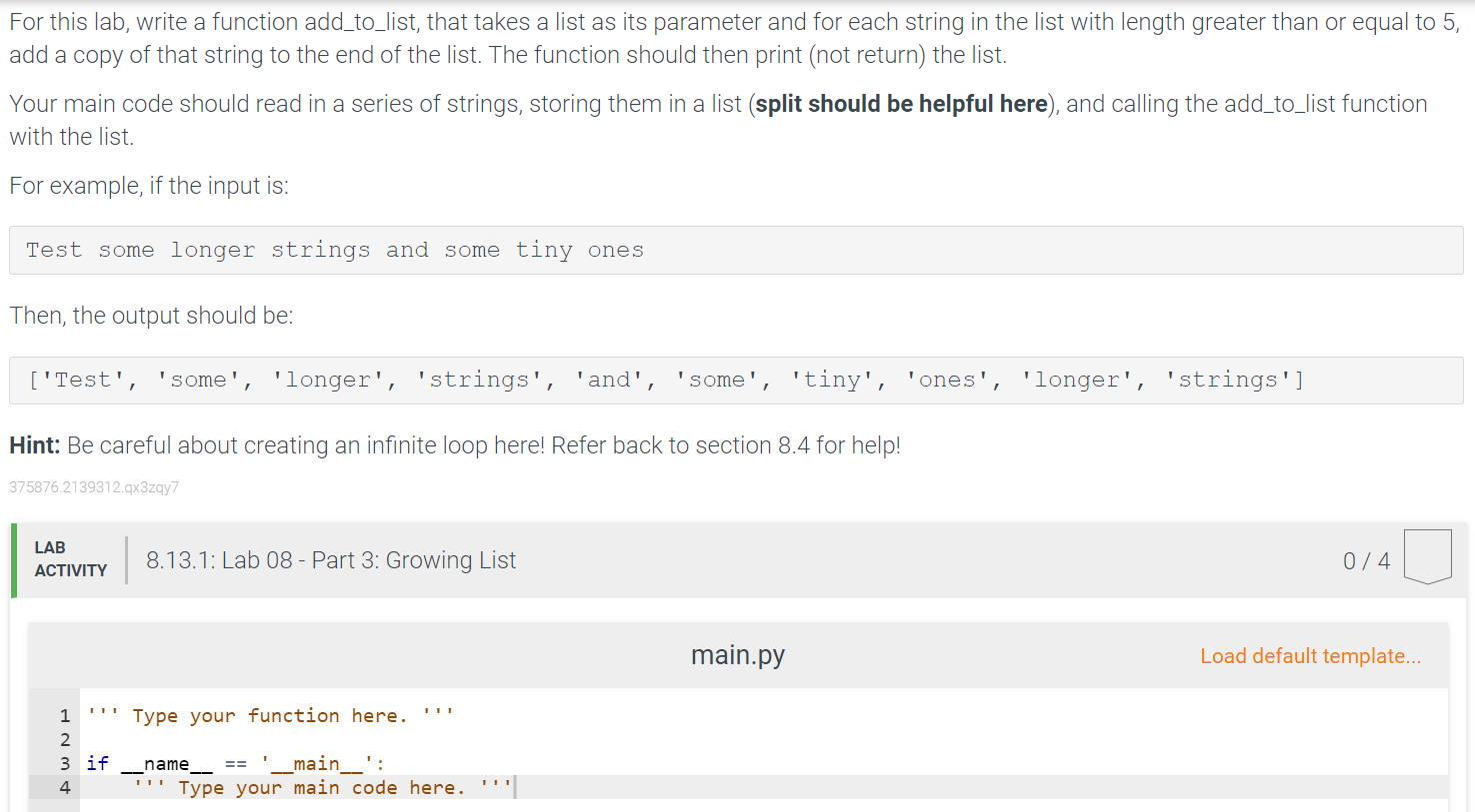 Solved For this lab, write a function add_to_list, that | Chegg.com