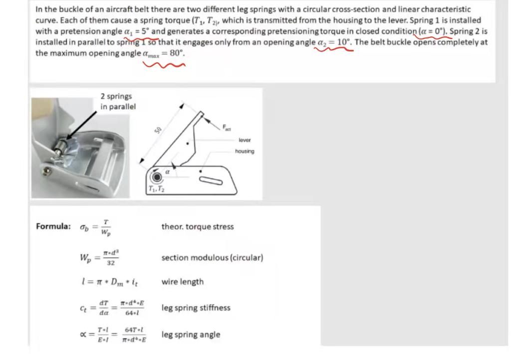 In the buckle of an aircraft belt there are two | Chegg.com