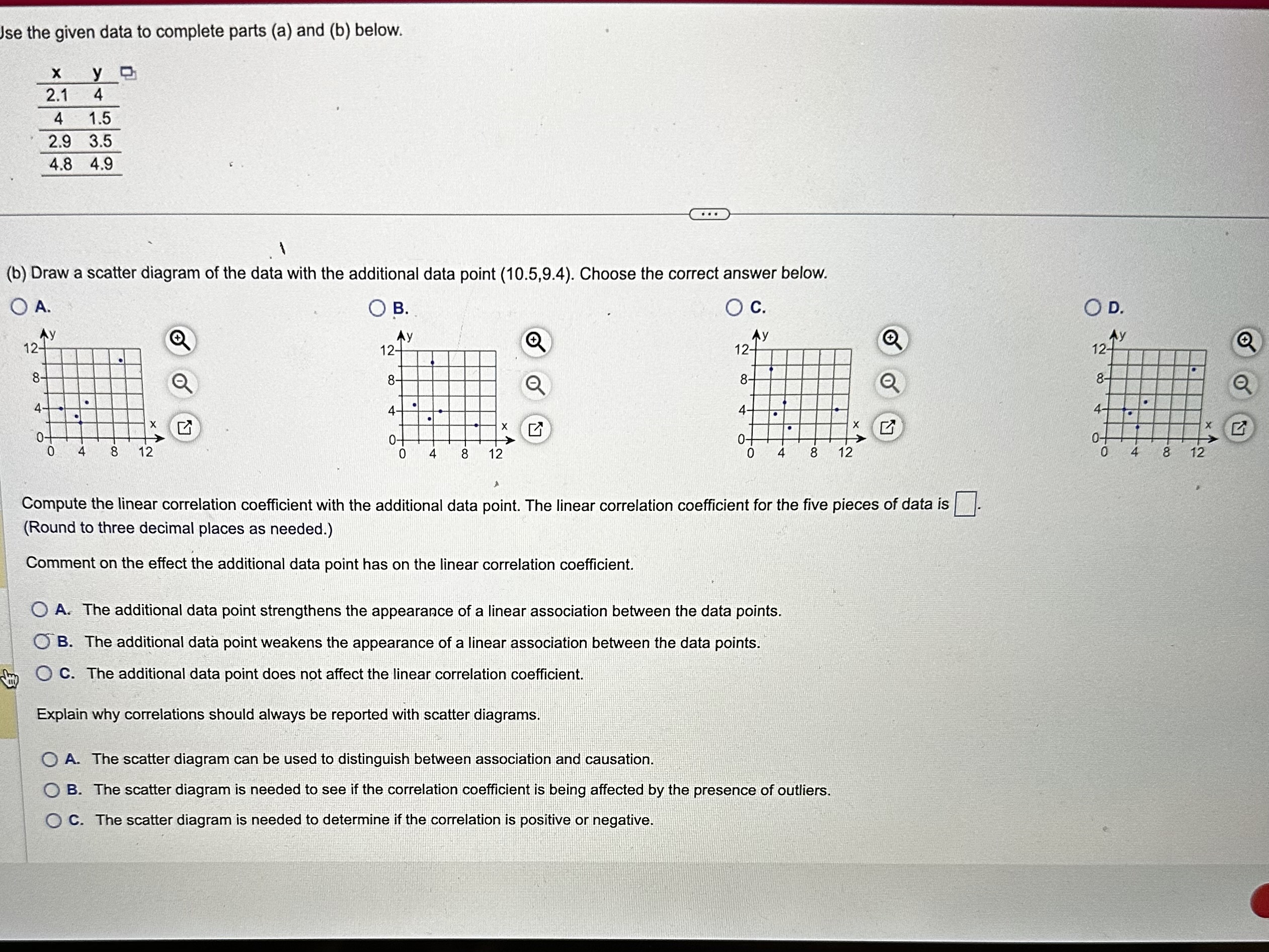 Use the given data to complete parts (a) and (b) | Chegg.com