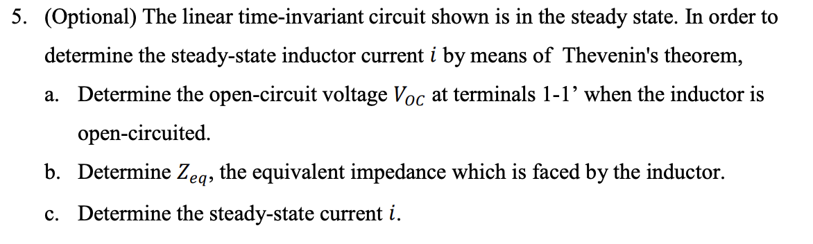 Solved 5. (Optional) The linear time-invariant circuit shown | Chegg.com