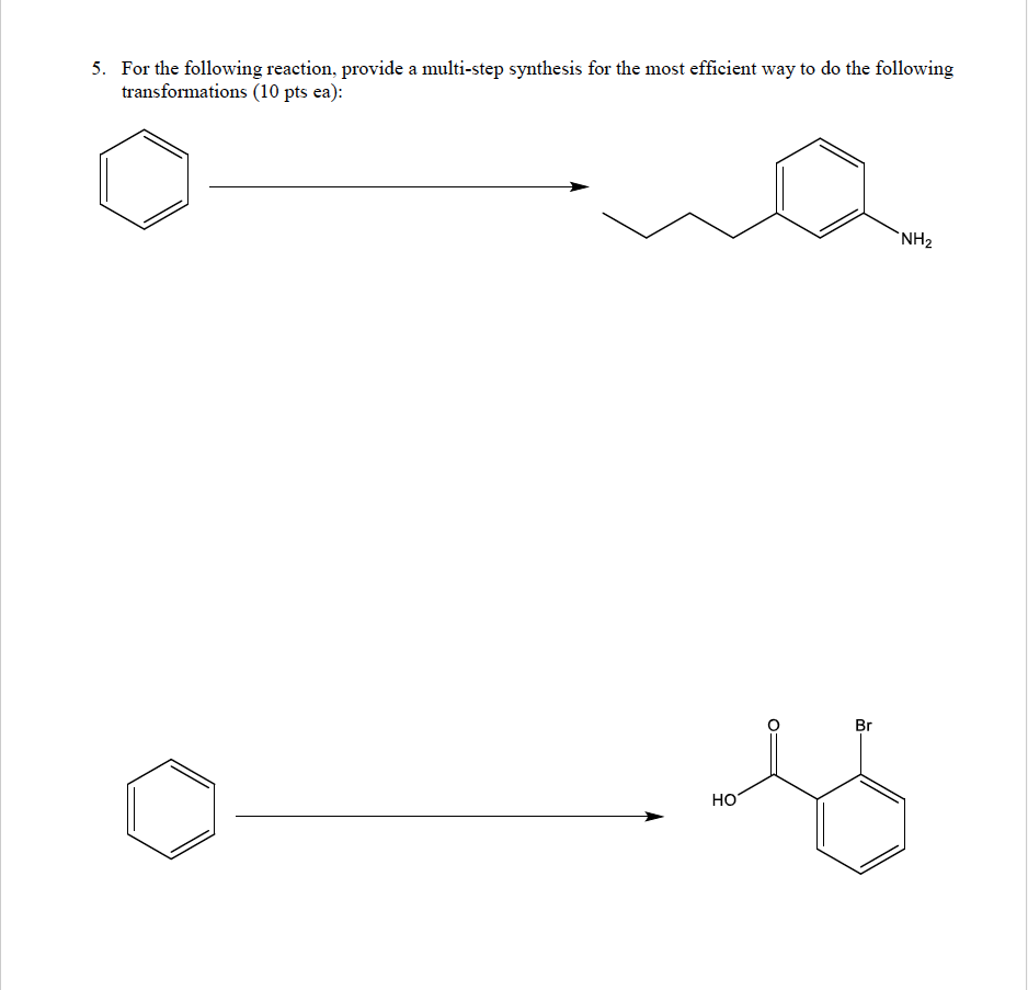Solved 5. For the following reaction, provide a multi-step | Chegg.com