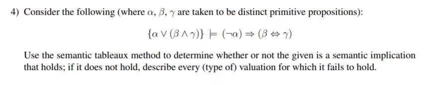 Solved 4) Consider the following (where a, B, are taken to | Chegg.com