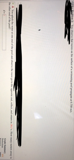 Solved (13%) Problem 2: You observe that waves on the | Chegg.com