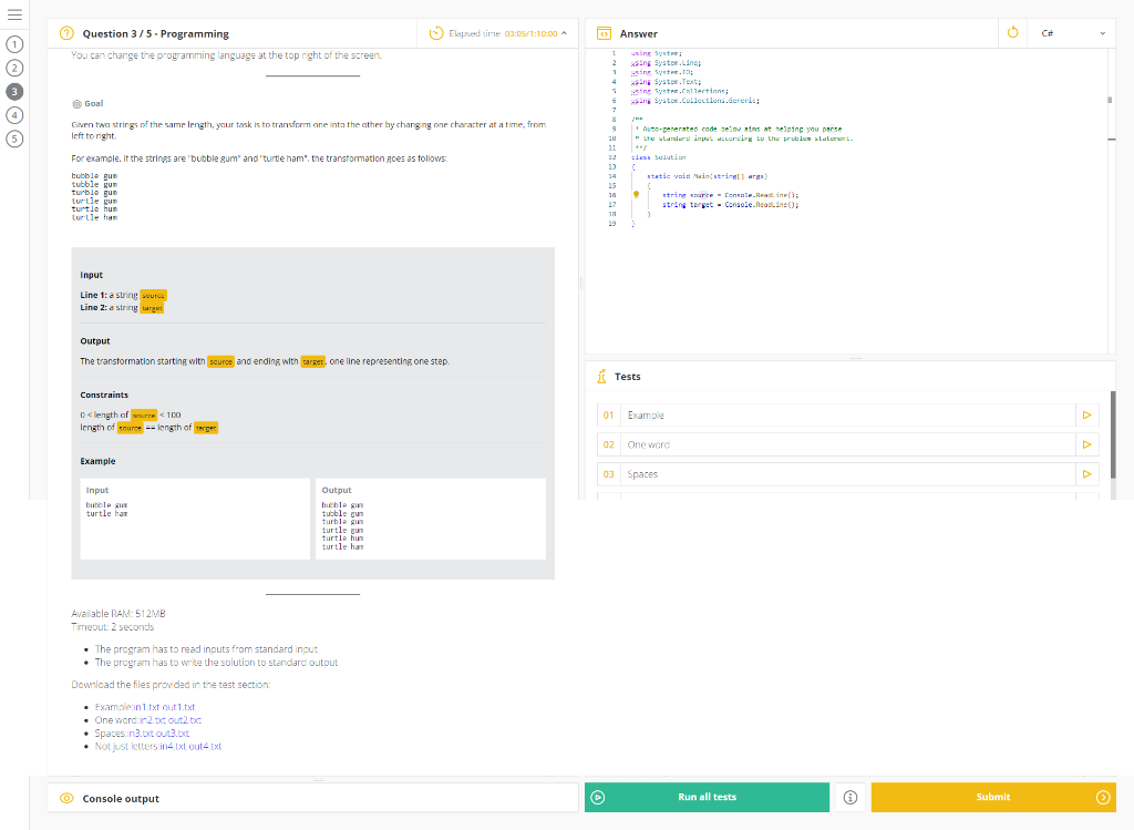 Solved You can change the programming language at the top | Chegg.com