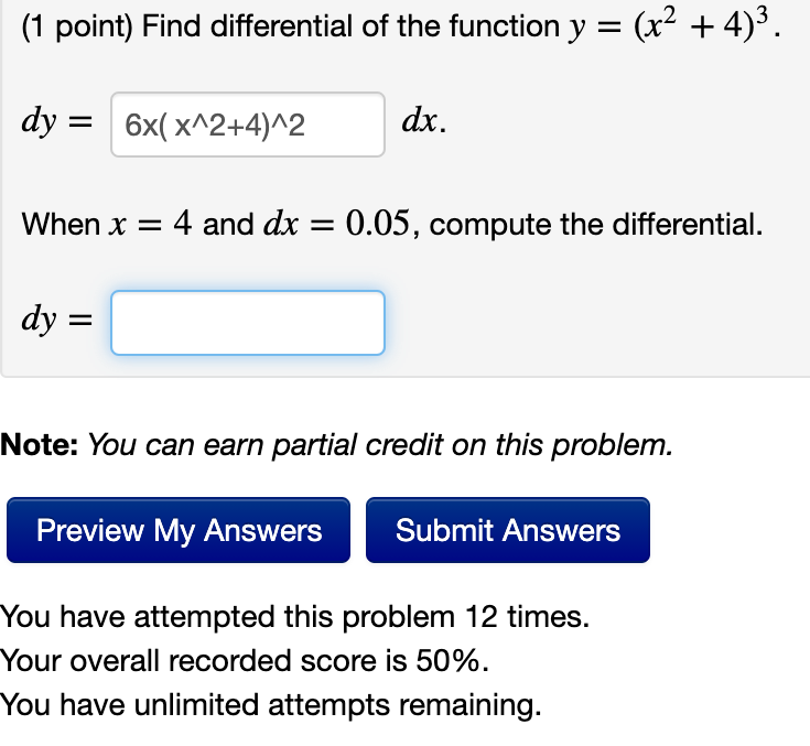 Solved (1 point) Use the formula f(x) = f(x0) + f'(x0)(x - | Chegg.com
