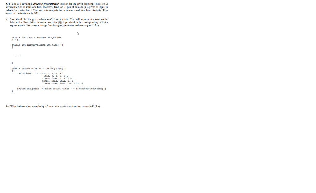 04) You will develop a dynamic programming solution | Chegg.com