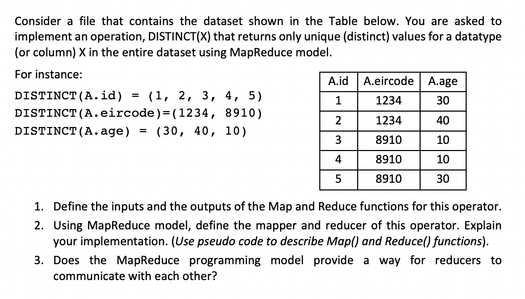 Solved Consider a file that contains the dataset shown in | Chegg.com
