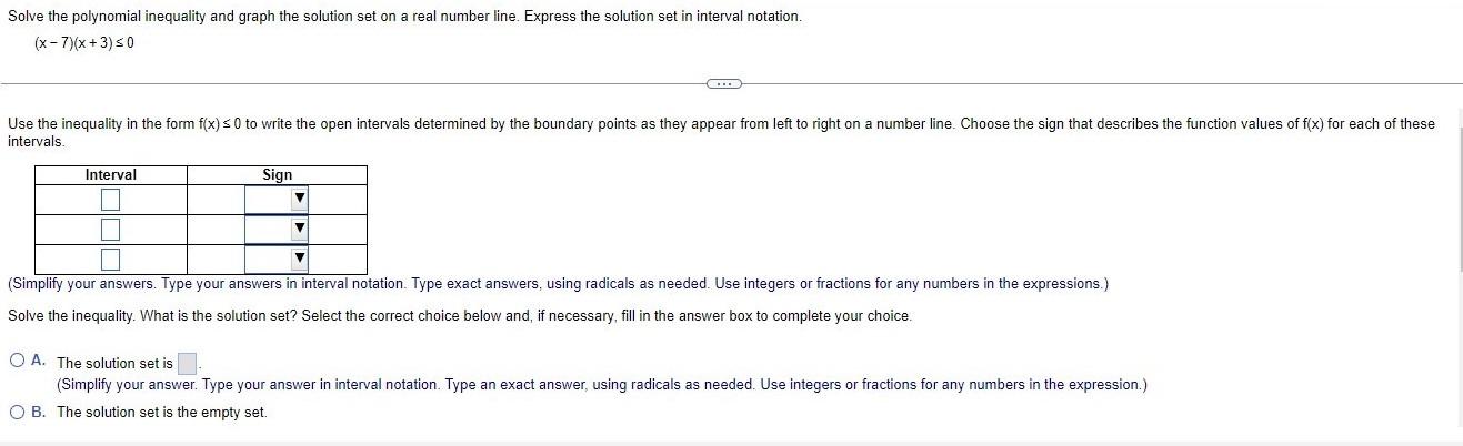 Solved Solve the polynomial inequality and graph the | Chegg.com