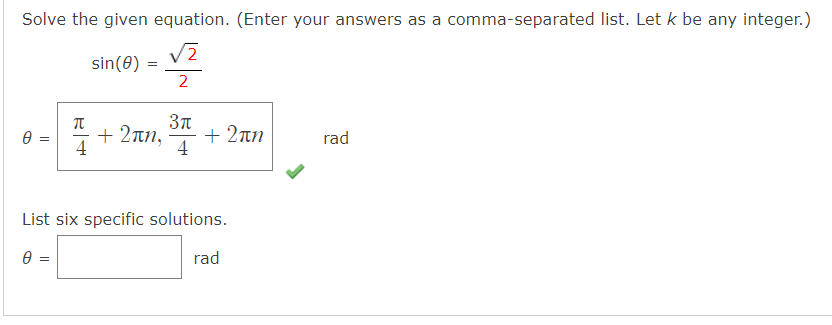 Solved Solve the given equation. (Enter your answers as a | Chegg.com