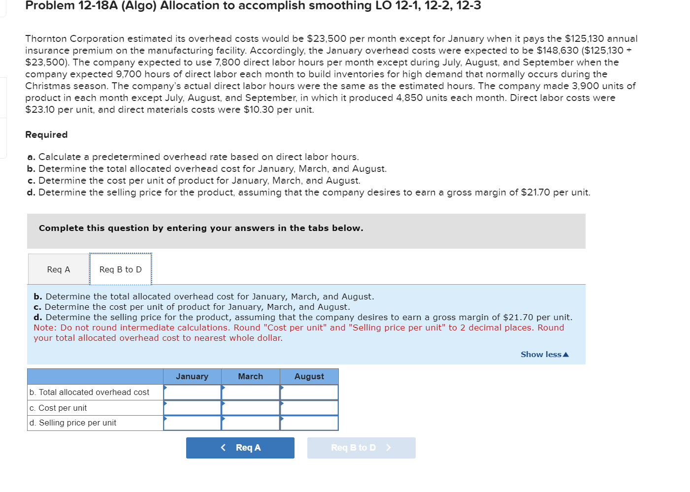 Solved Problem 12-18A (Algo) Allocation to accomplish | Chegg.com