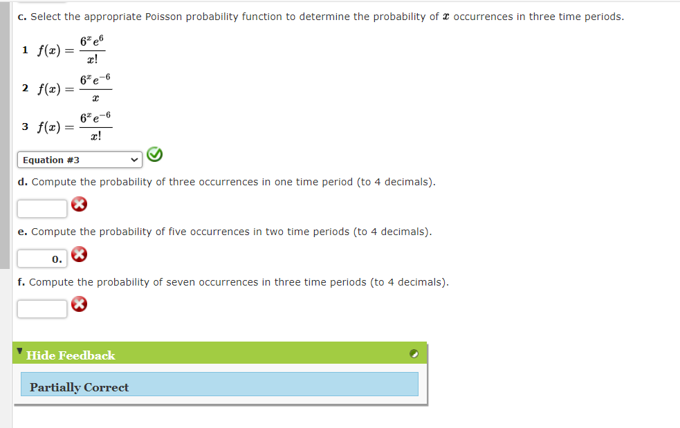 Solved c. Select the appropriate Poisson probability | Chegg.com
