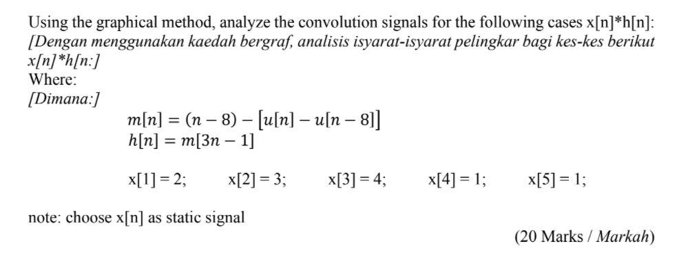 Solved Using the graphical method, analyze the convolution | Chegg.com