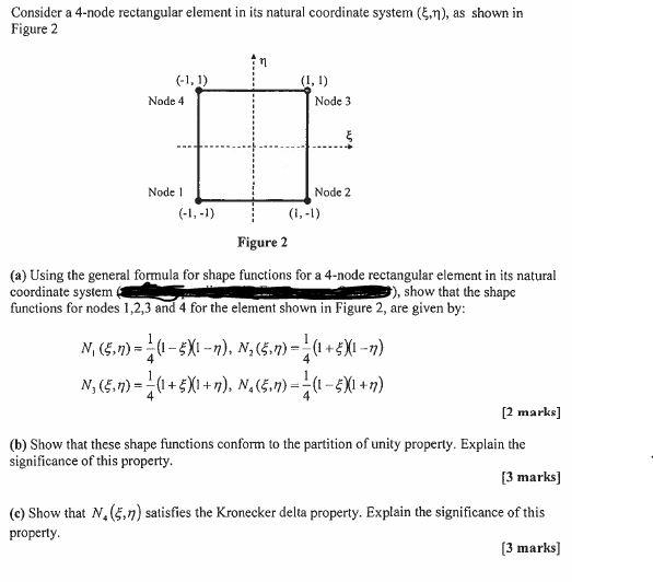 Solved Consider a 4-node rectangular element in its natural | Chegg.com