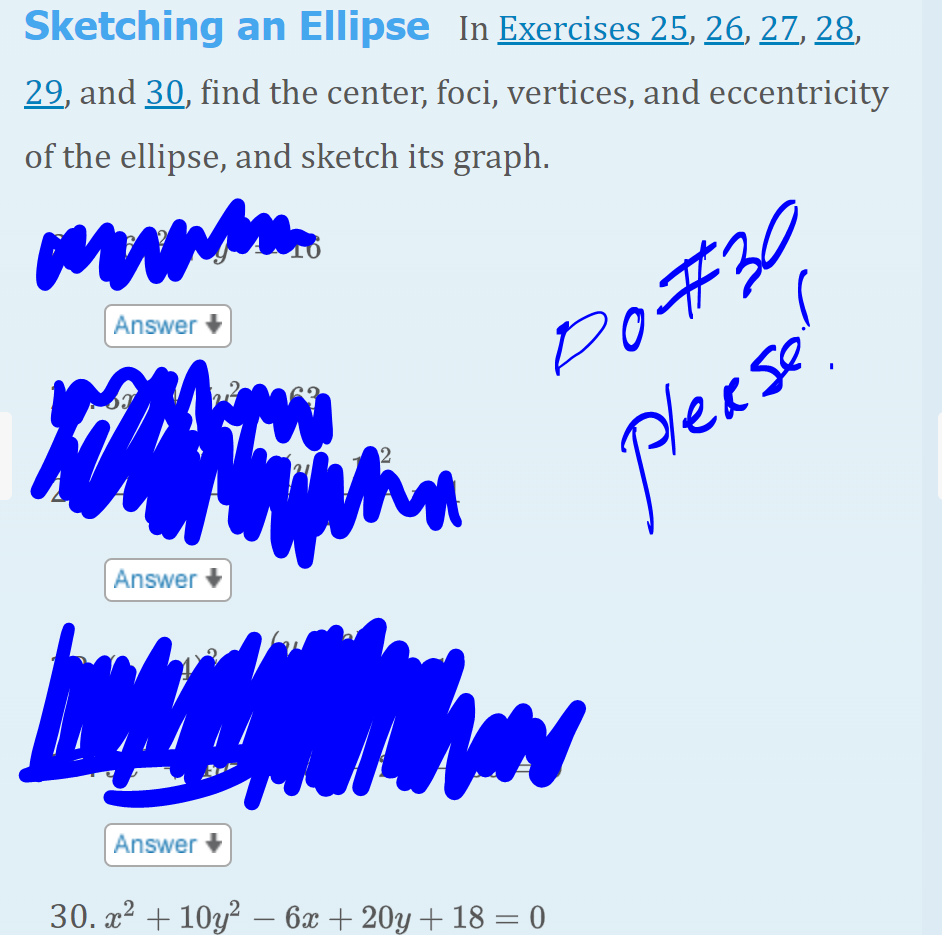 Solved Sketching an Ellipse In Exercises 25, 26, 27, 28, 29, | Chegg.com
