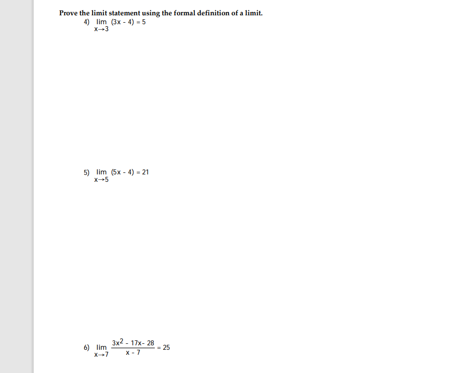 Solved Prove the limit statement using the formal definition | Chegg.com