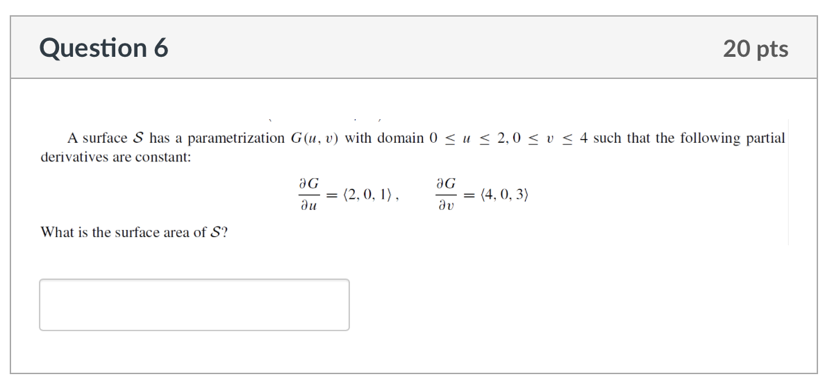Solved Question 6 20 pts A surface S has a parametrization | Chegg.com