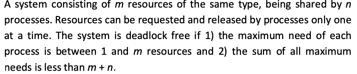 Solved A system consisting of m resources of the same type, | Chegg.com