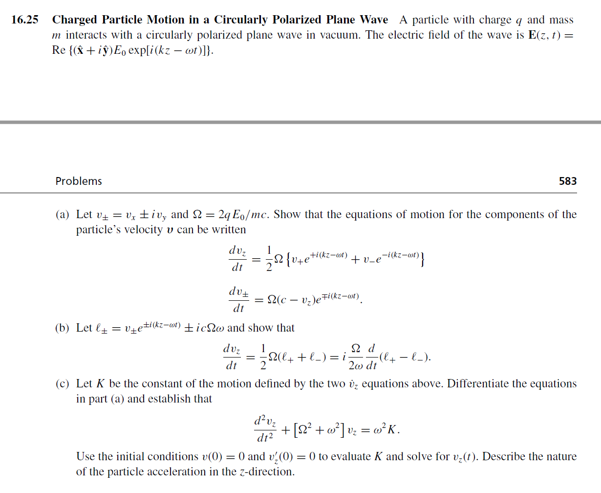 16.25 Charged Particle Motion in a Circularly | Chegg.com