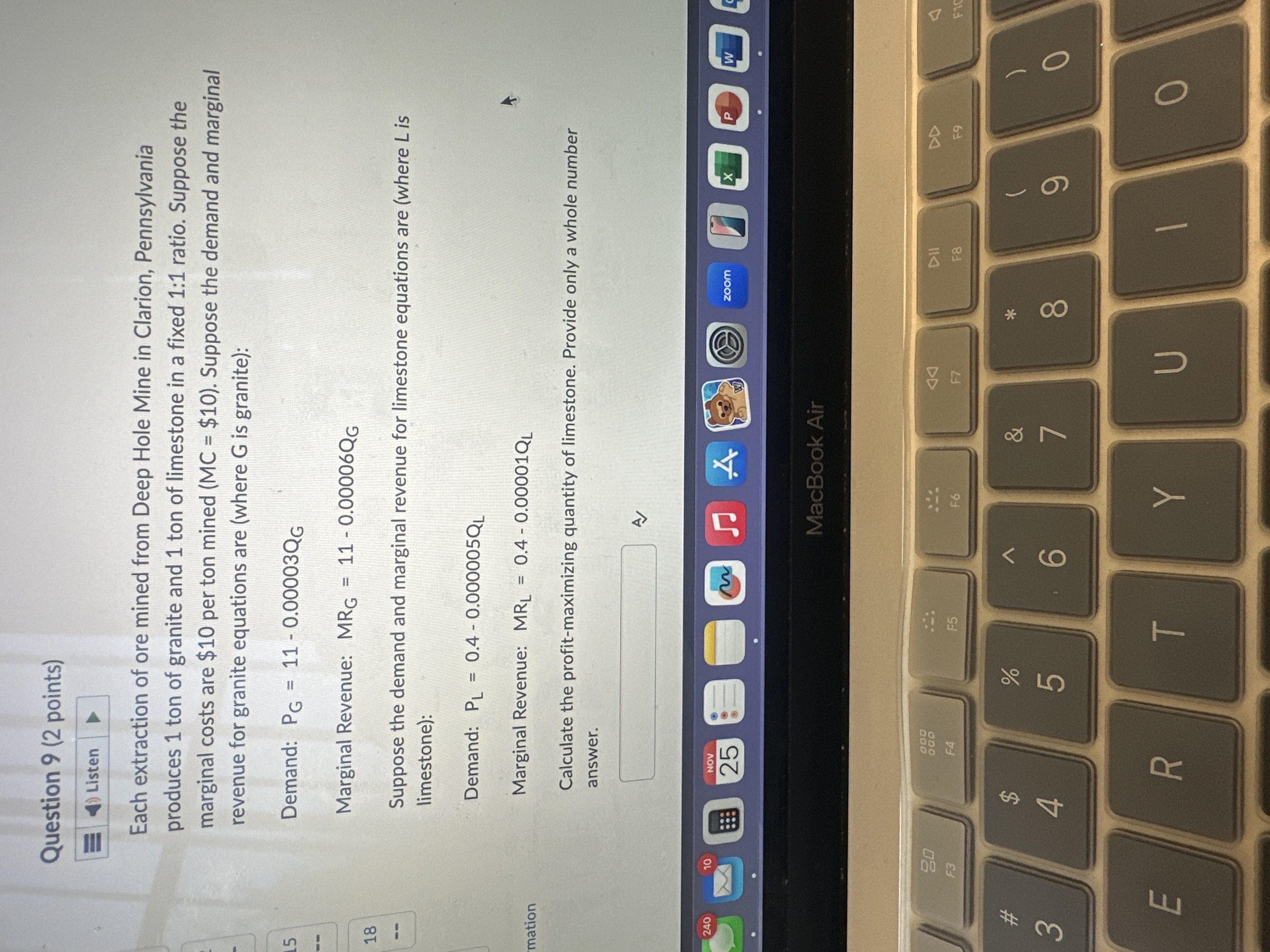 Solved Question 9 (2 ﻿points)Each extraction of ﻿ore mined | Chegg.com