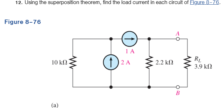 Solved 12. Using the superposition theorem, find the load | Chegg.com