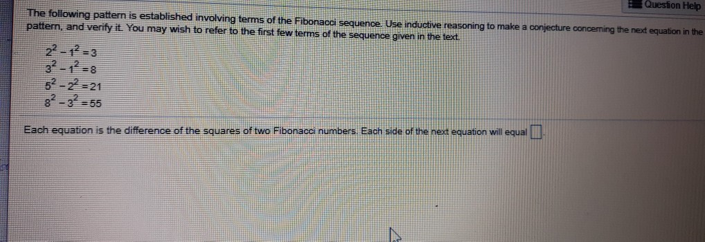 Solved Queston Help The following pattern is established | Chegg.com