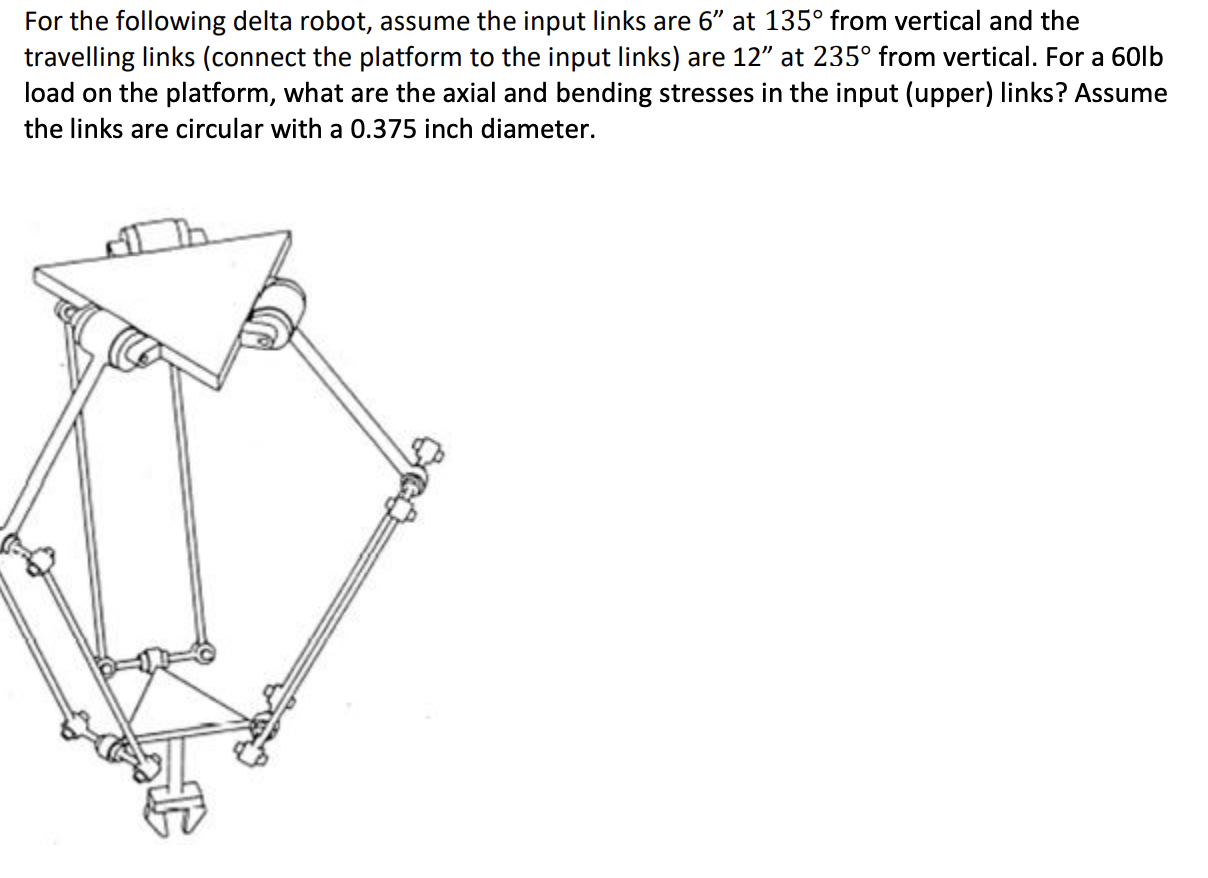 Solved For the following delta robot, assume the input links | Chegg.com